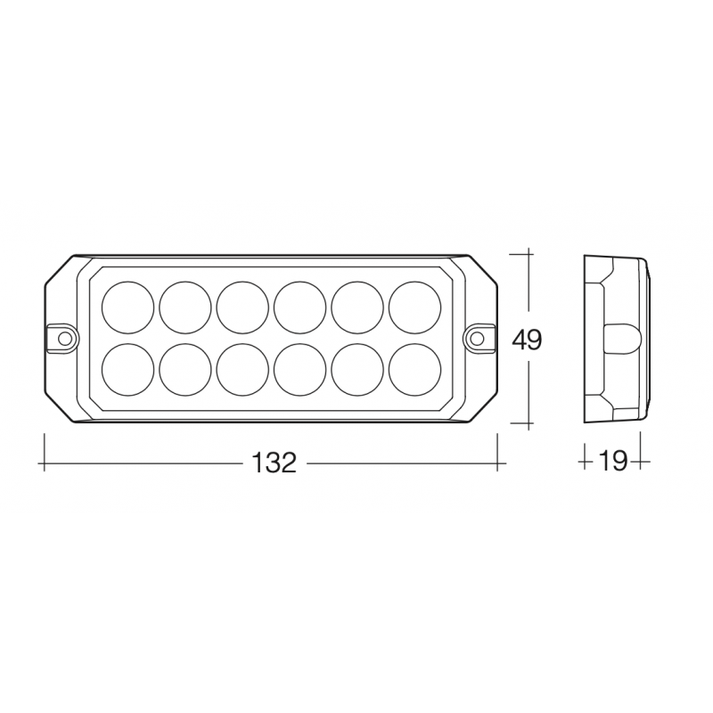 LIGHTING LED STROBE AMBER 12 OR 24V PERMANENT MOUNT