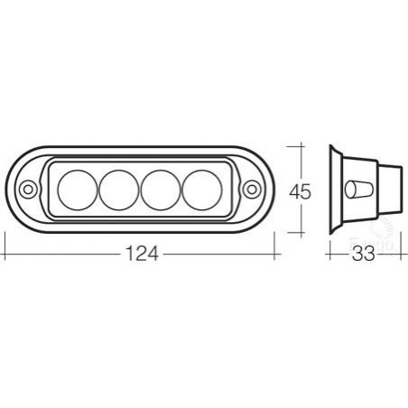 LIGHTING 4 X 1WATT LED STROBE AMBER SURFACE MOUNT 11-30 VOLT