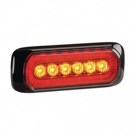 LIGHTING 6 X 1WATT RED OUTLINE LED MULTIPLE SURFACE STROBE AMBER FLASH ...