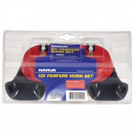 ALARM NARVA FAN FARE SET HORNS 12 VOLT 112DB