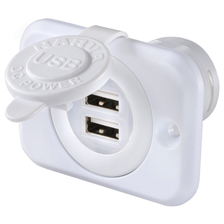 ACCESSORY DUAL USB SOCKET FLUSH MOUNT WHITE