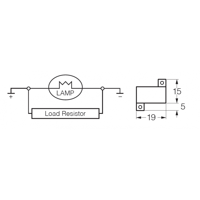 L.E.D. LOAD RESISTOR 12V 5W