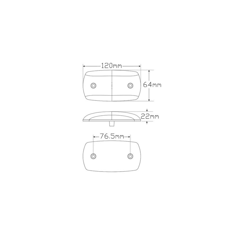 LIGHT LED AUTOLAMPS REAR END OUTLINE MARKER RED 12/24 VOLT, 120 X 69 X 20MM