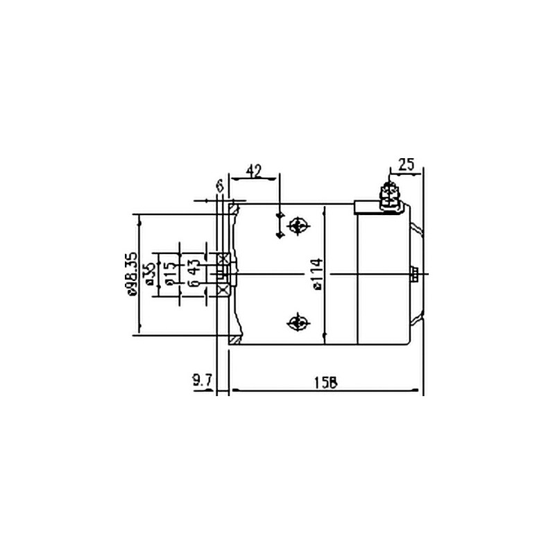 ROTATING DC MOTOR 24 VOLT CW 2.2KW FEMALE SLOT DRIVE SHAFT