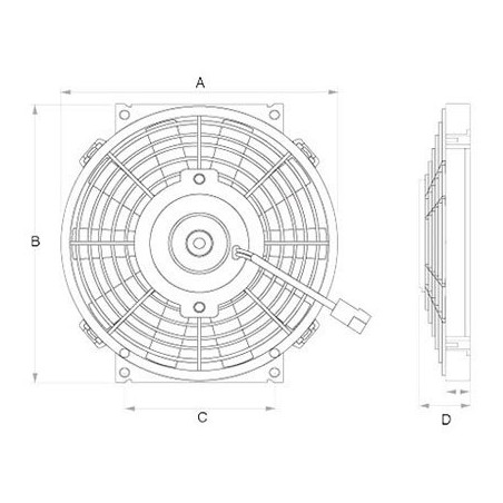 AIR CONDITIONING MOTORS THERMO FAN UNIVERSAL 24 VOLT PUSHER