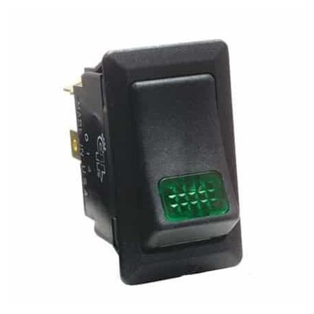 ELECTRICAL SWITCHES ROCKER ON - OFF 12 VOLT GREEN ILLUMINATED
