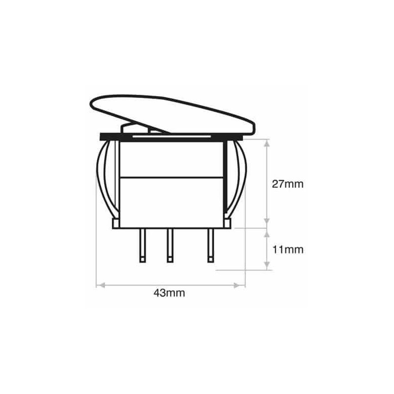 ELECTRICAL SWITCHES ROCKER MOM ON - OFF - MOM - ON 12 VOLT 20 AMP