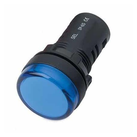 LIGHTING LED PILOT LAMP BLUE 12 VOLT 22MM OPENING