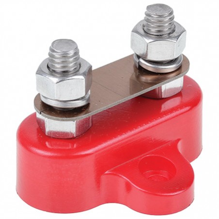 BATTERY BUSS BAR DUAL STUD DISTRIBUTION TERMINAL RED
