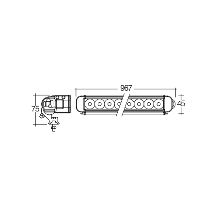 LED LIGHT BAR NARVA LED 36 X 5 WATT 650 LUMEN