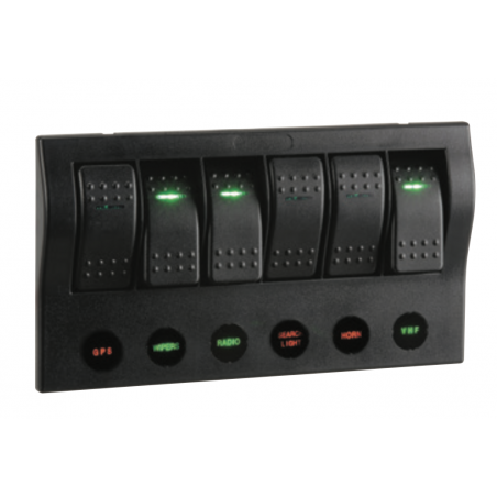 ELECTRICAL SWITCHES 6-WAY LED PANEL WITH CIRCUIT BREAKER